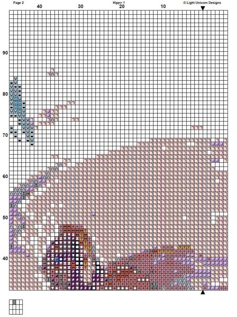 Hippo Cross Stitch Pattern 1 Instant PDF Download - Etsy