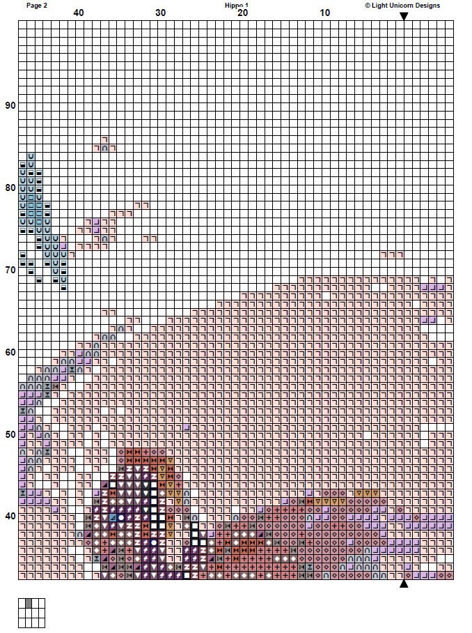 Hippo Cross Stitch Pattern 1 Instant PDF Download - Etsy