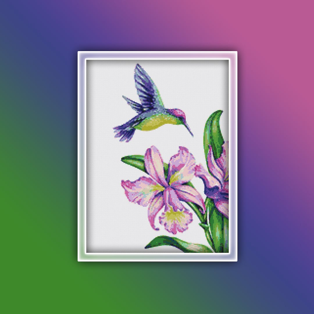 Hummingbird Cross Stitch Pattern 1 Instant PDF Download - Hummingbird ...