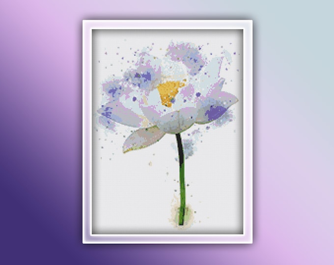 Lotus Flower Cross Stitch Pattern - Etsy Canada