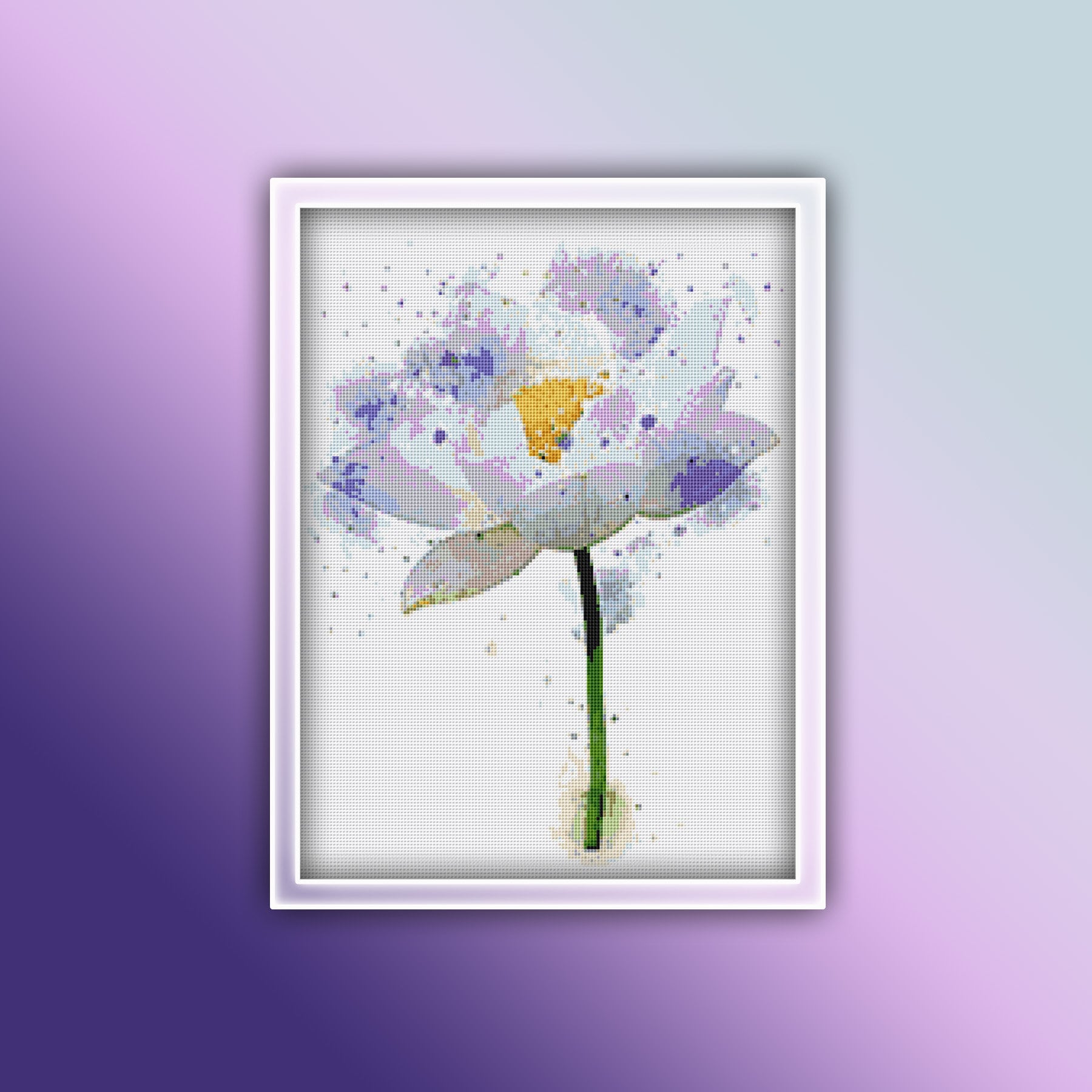 White Lotus Cross Stitch Pattern 1 Instant PDF Download - Etsy
