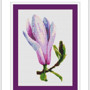 Magnolia Flower Cross Stitch Pattern 1 Instant PDF Download Magnolia ...
