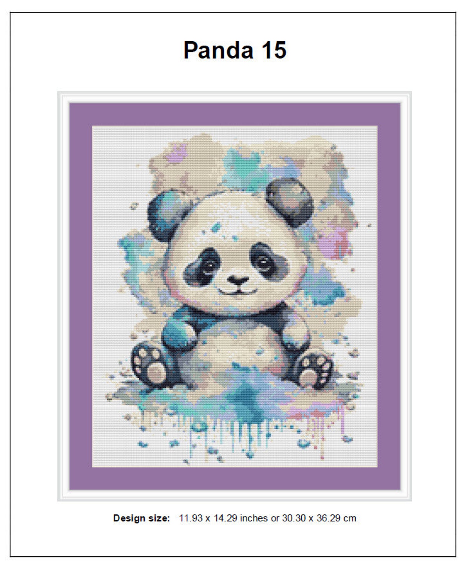 Panda Cross Stitch Pattern 15 Instant Download Instant PDF Download ...