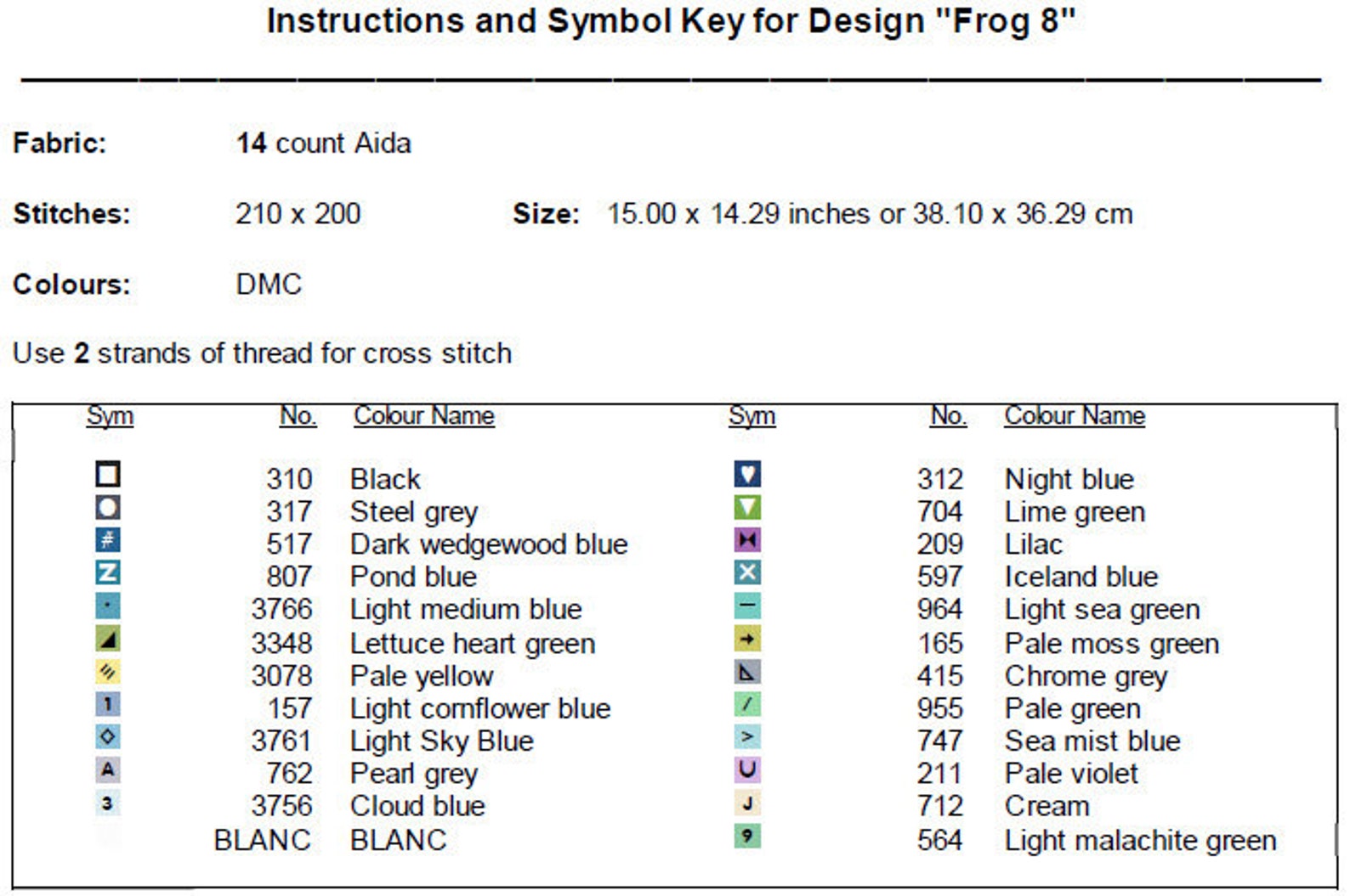 Frog Cross Stitch Pattern 8 Instant PDF Download - Frog Watercolor ...
