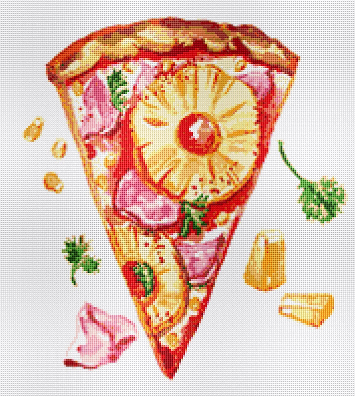 Pizza Slice Cross Stitch Pattern 2 Instant PDF Download | Etsy