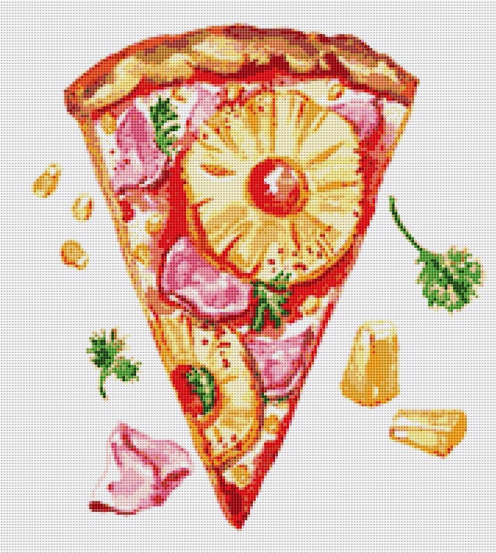 Pizza Slice Cross Stitch Pattern 2 Instant PDF Download | Etsy