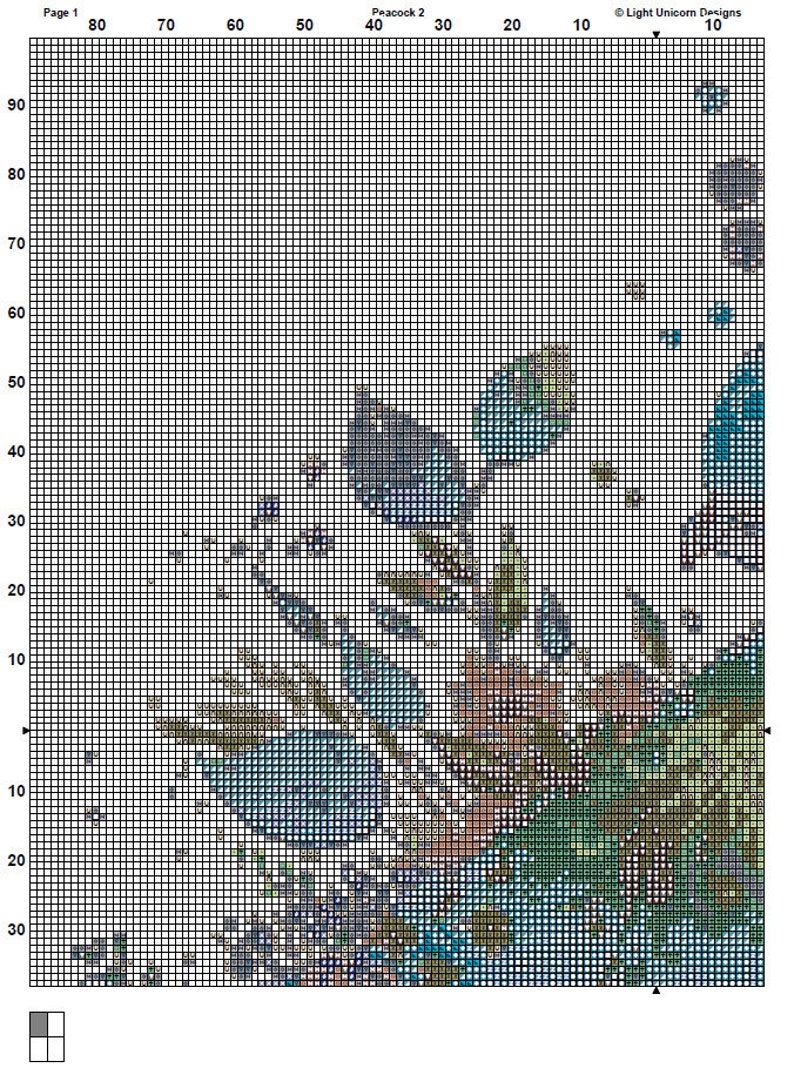 Peacock Cross Stitch Pattern 2 Instant PDF Download Peacock - Etsy
