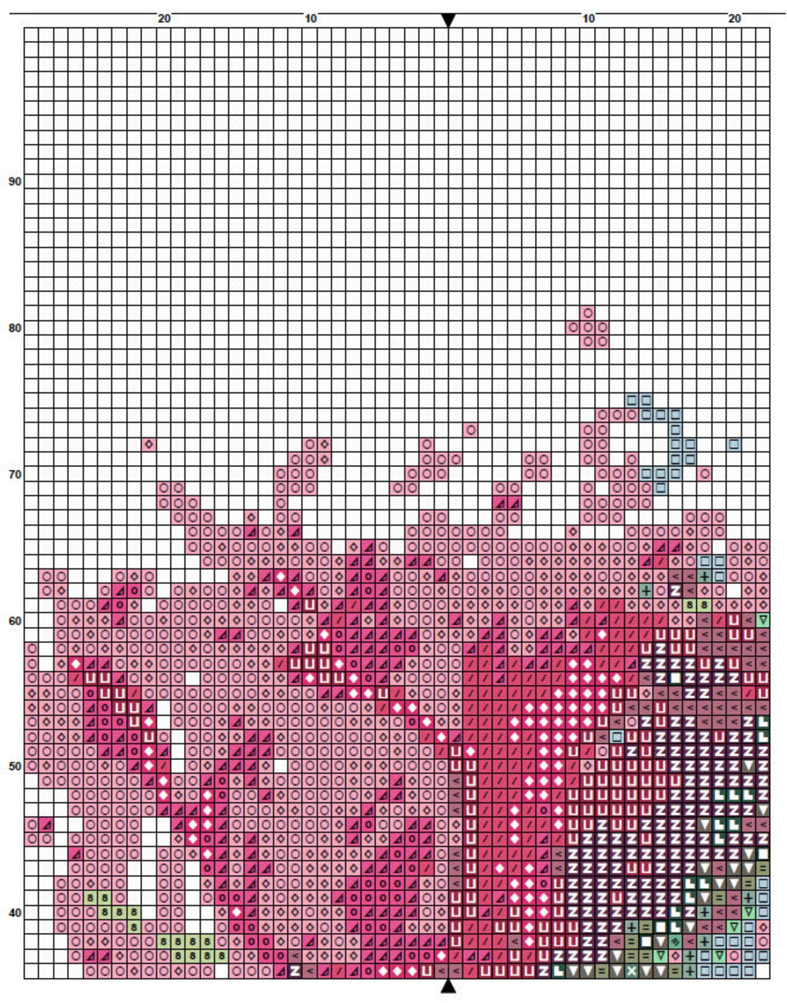 Rose Cross Stitch Pattern 4 Instant PDF Download Rose | Etsy