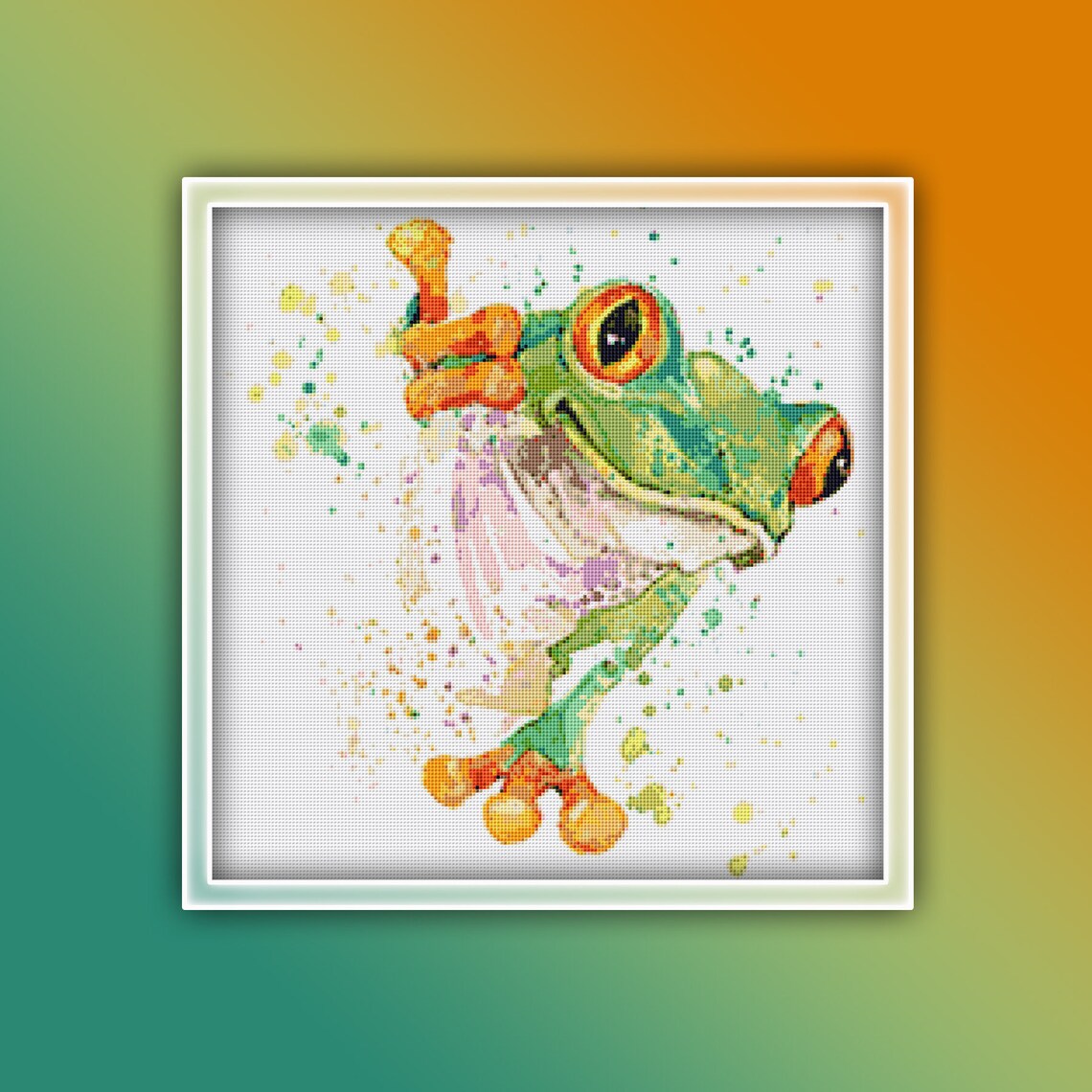 Frog Cross Stitch Pattern 2 Instant PDF Download Frog - Etsy