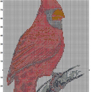 Cardinal Cross Stitch Pattern 3 Instant PDF Download - Cardinalidae ...
