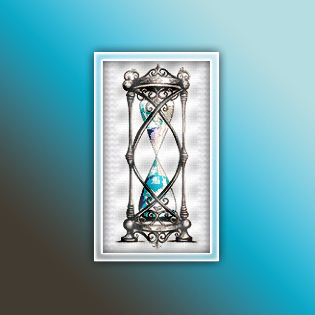 Hourglass Cross Stitch Pattern 4 Instant PDF Download - Hourglass Watercolor Cross Stitch ...