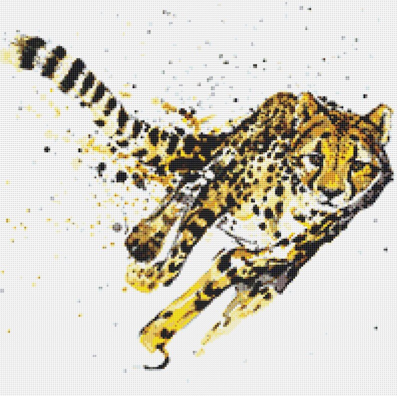 Cheetah Cross Stitch Pattern 2 Instant PDF Download Cheetah - Etsy