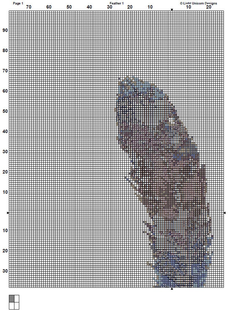 Feather Cross Stitch Pattern 1 Instant PDF Download- Feather Watercolor ...