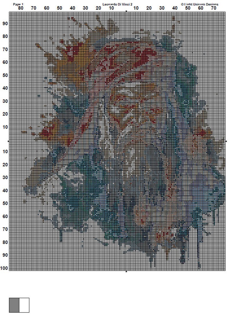 Leonardo Da Vinci Cross Stitch Pattern 2 Instant PDF Download ...