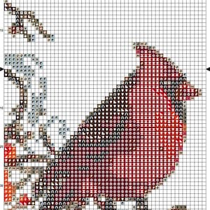 Cardinals Heart Cross Stitch Pattern 1 Instant PDF Download - Etsy