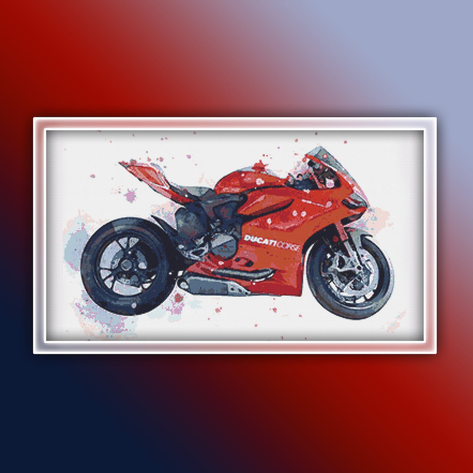Ducati Motorcycle Cross Stitch Pattern 1 Instant PDF Download - Etsy