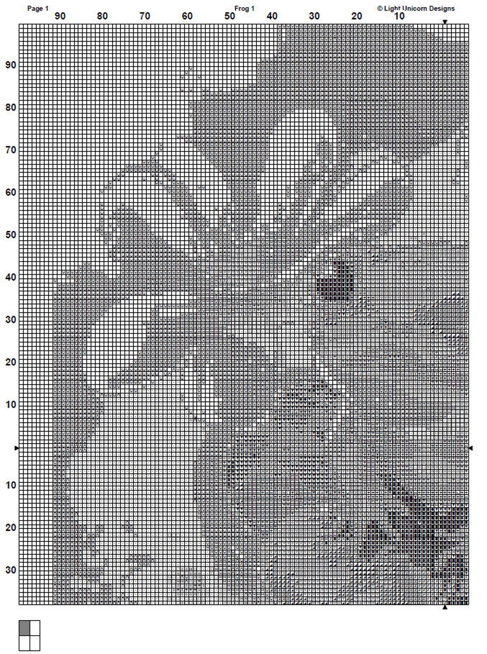 Frog Cross Stitch Pattern 1 Instant PDF Download - Frog Watercolor ...