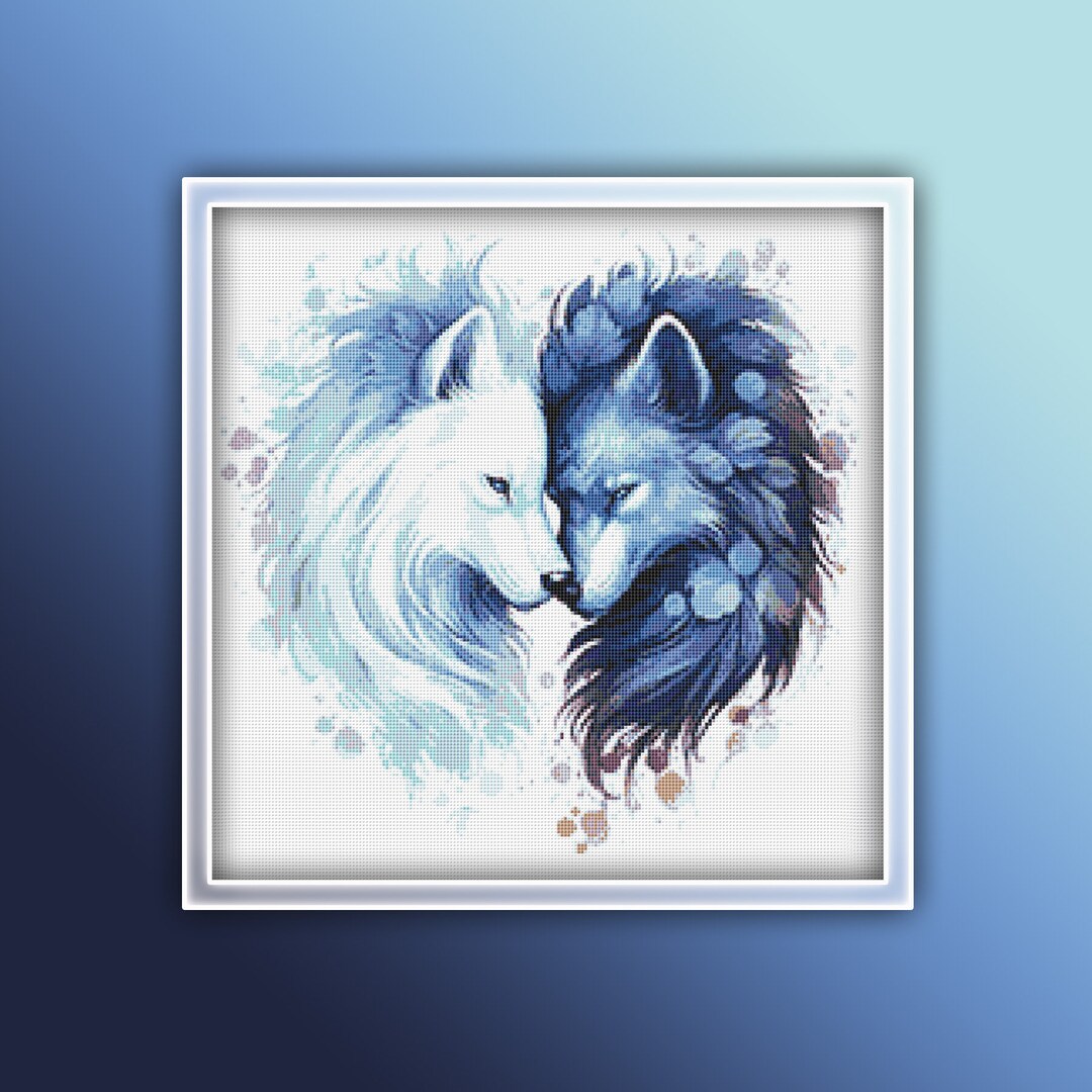 Wolf Heart Cross Stitch Pattern 2 Instant PDF Download - Wolf ...