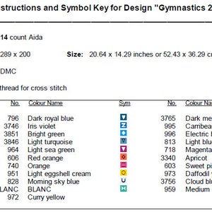 Gymnastics Cross Stitch Pattern 2 Instant Download Instant PDF Download ...