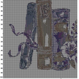 Book Cross Stitch Pattern 3 Instant PDF Download - Reading Watercolor ...