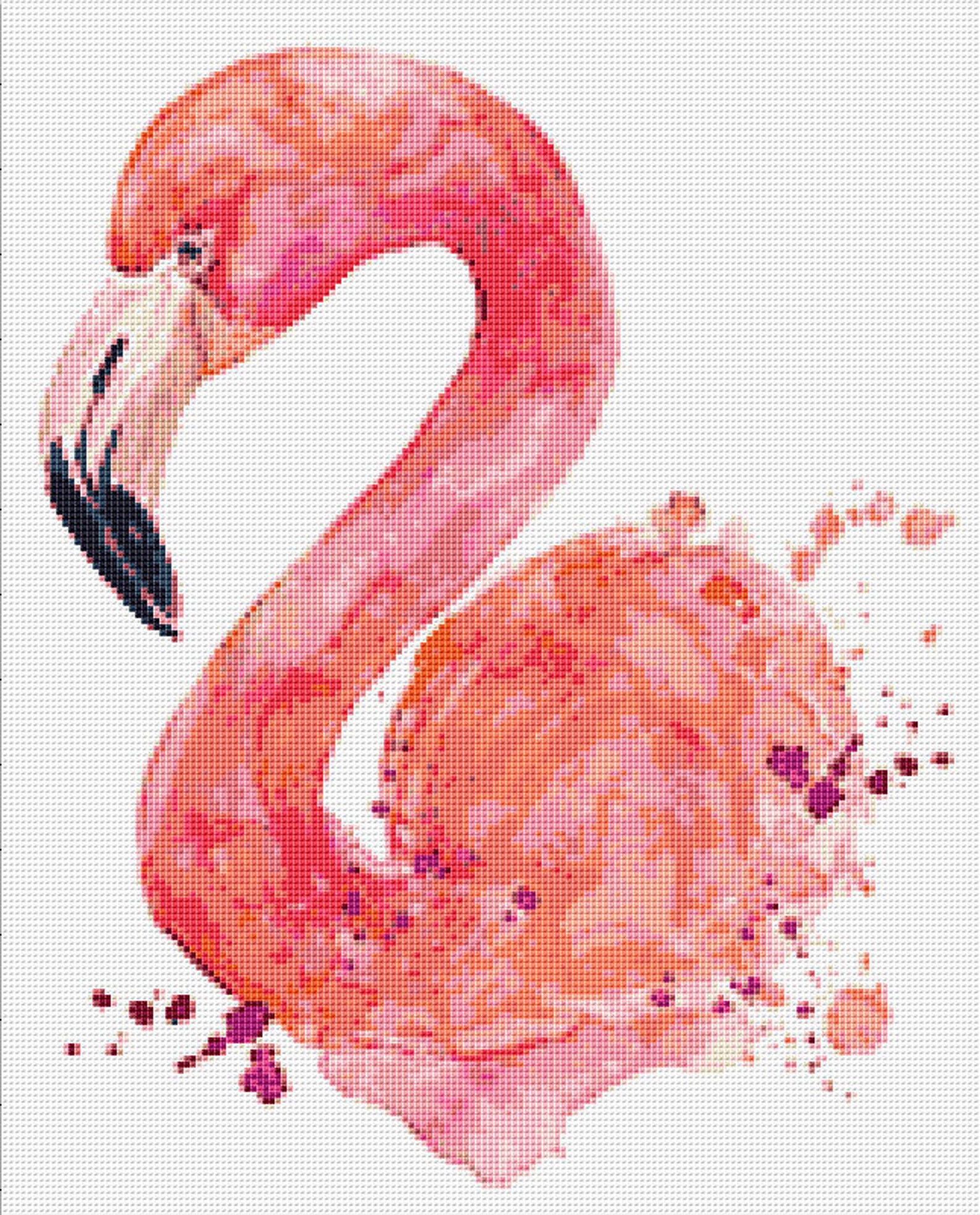 Flamingo Cross Stitch Pattern 1 Instant PDF Download - Etsy