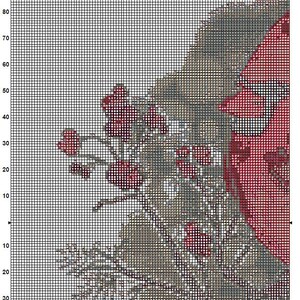 Cardinal Cross Stitch Pattern 1 Instant PDF Download - Cardinalidae ...