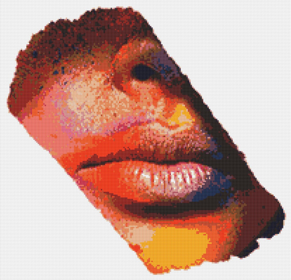 Lady Lips Cross Stitch Pattern 1 Instant PDF Download Blue | Etsy