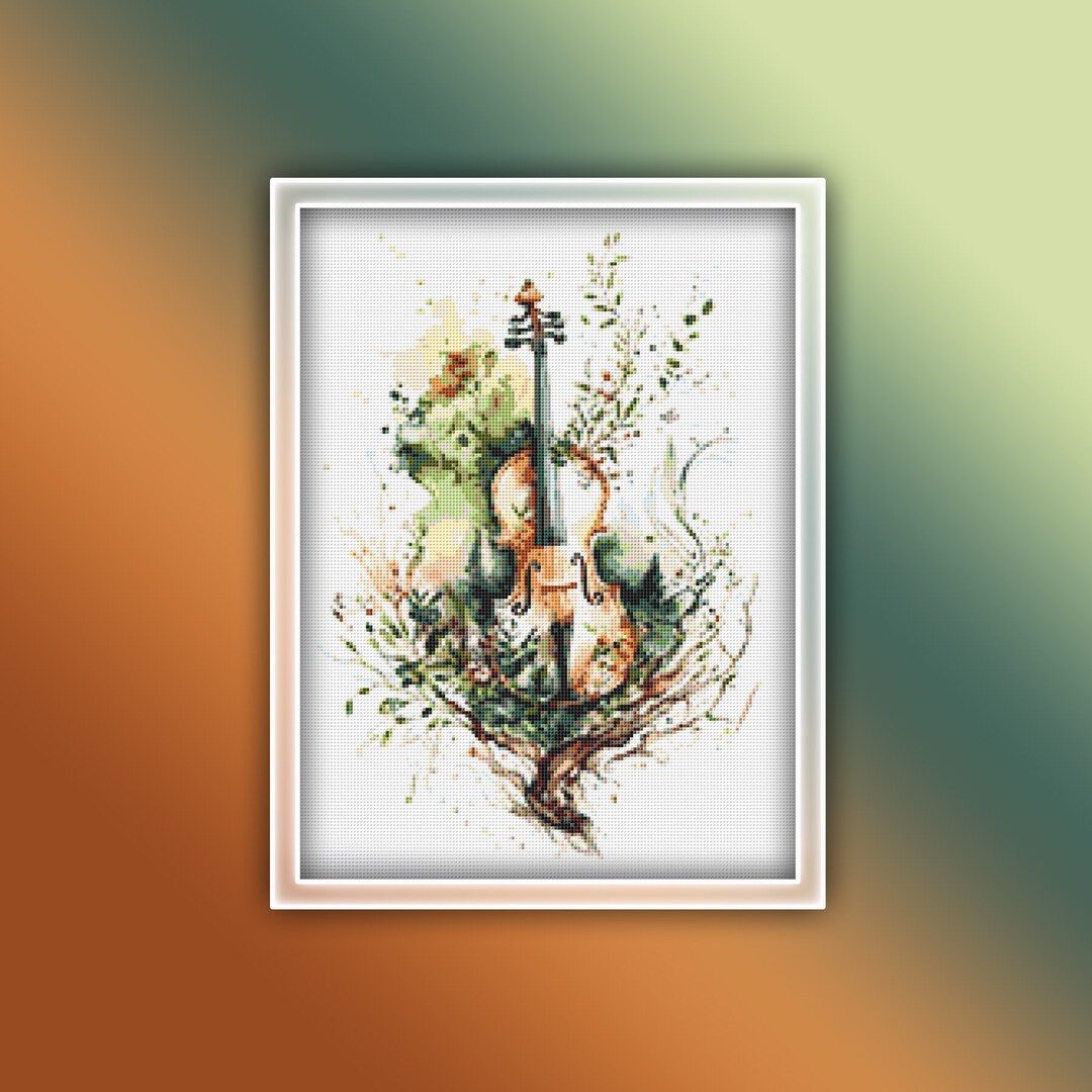 Violin Cross Stitch Pattern 5 Instant PDF Download - Violin Musical ...