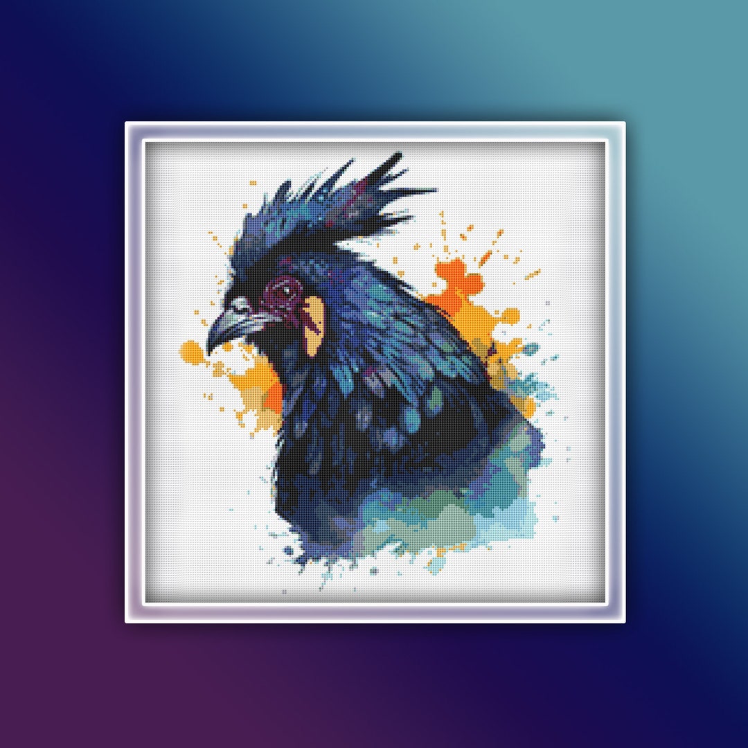 Ayam Cemani Chicken Cross Stitch Pattern 3 Instant PDF Download ...