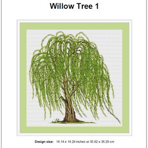 Willow Tree Cross Stitch Pattern Instant PDF Download | Summer Tree ...