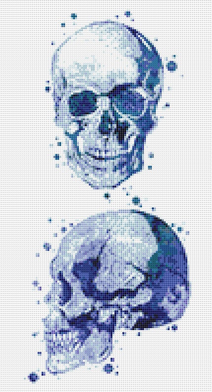 Skulls Cross Stitch Pattern 2 Instant PDF Download Anatomy - Etsy