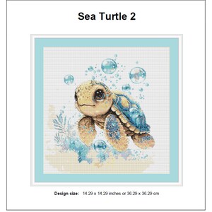 Sea Turtle Cross Stitch Pattern 2 Instant PDF Download - Baby Sea ...