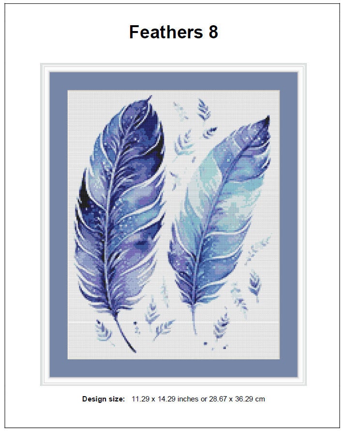 Feathers Cross Stitch Pattern 8 Instant PDF Download- Purple Feather ...