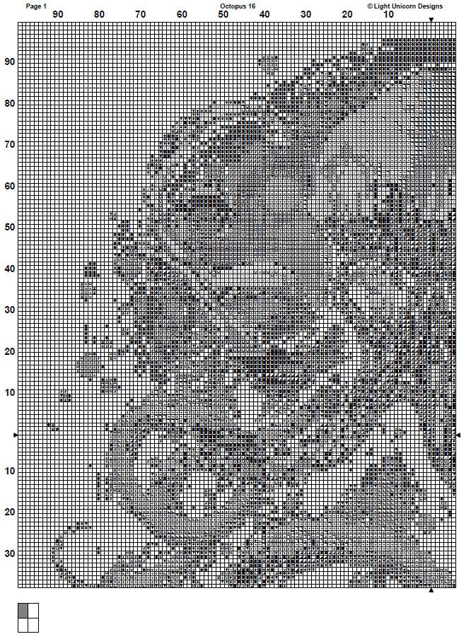 Octopus Cross Stitch Pattern 16 Instant PDF Download - Octopus ...