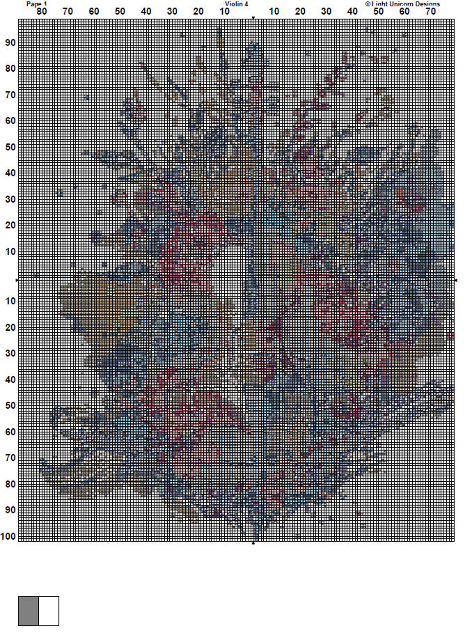 Violin Cross Stitch Pattern 4 Instant PDF Download - Violin Musical ...