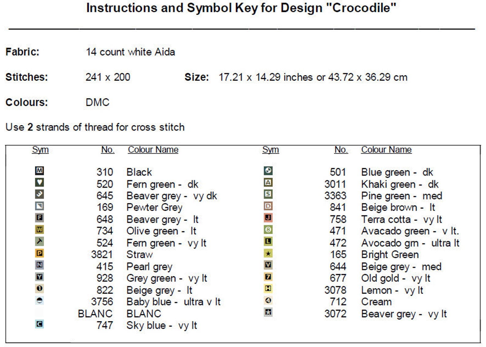 Crocodile Cross Stitch Pattern Instant PDF Download - Etsy
