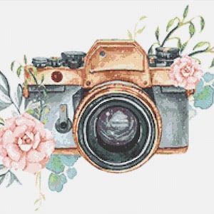 Camera Cross Stitch Pattern 2 Instant PDF Download Camera | Etsy