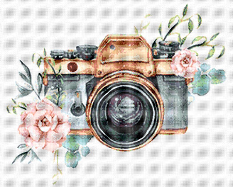 Camera Cross Stitch Pattern 2 Instant PDF Download Camera | Etsy