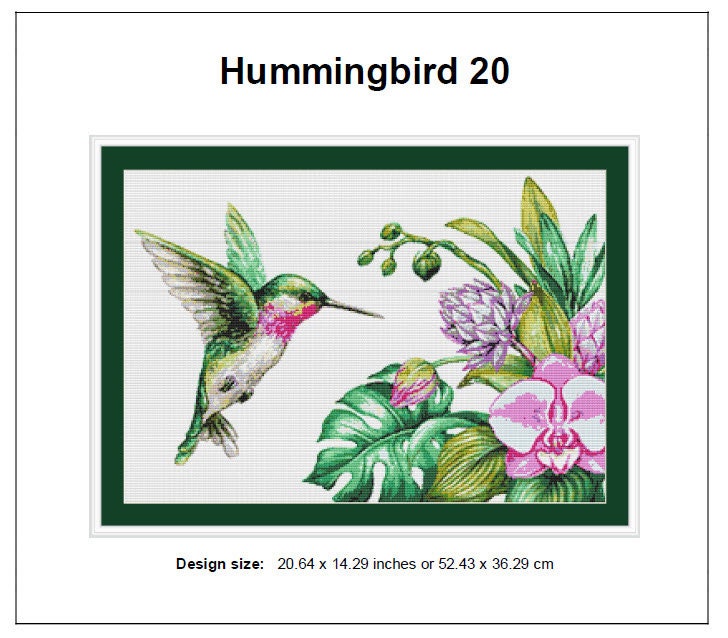 Hummingbird Cross Stitch Pattern 20 Instant PDF Download - Etsy