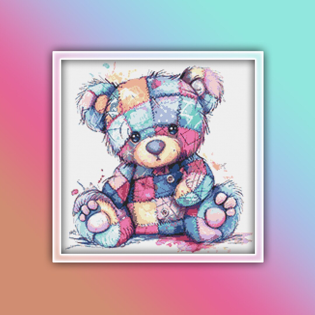 Teddy Bear Toy Cross Stitch Pattern 1 Instant PDF Download - Teddy Bear ...