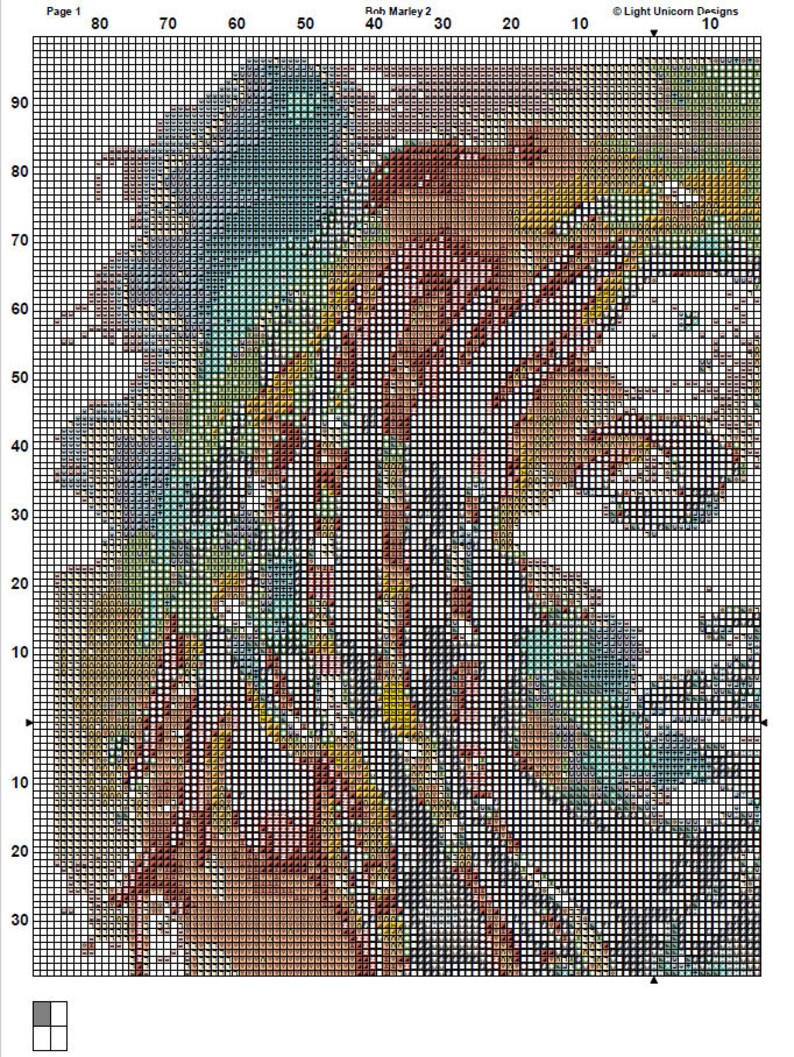 Bob Marley Cross Stitch Pattern 2 Instant PDF Download - Bob Marley ...