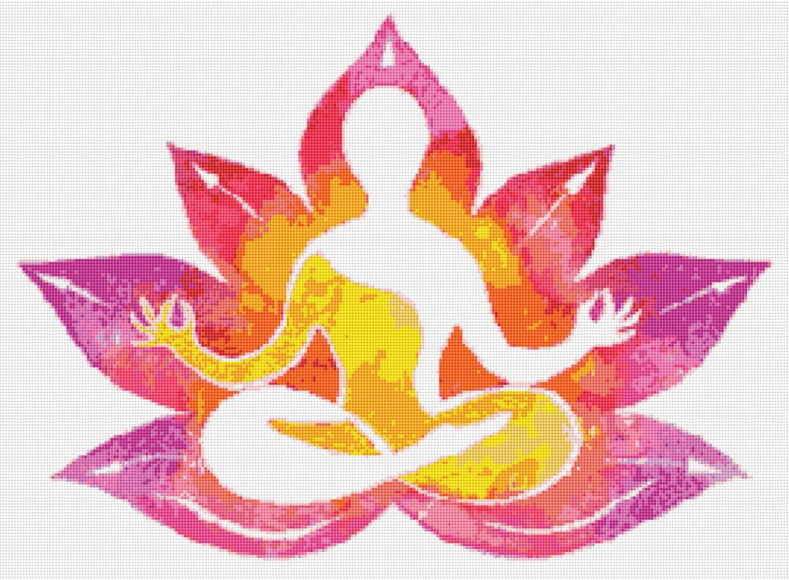 Meditation Cross Stitch Pattern 3 Instant PDF Download Yoga | Etsy