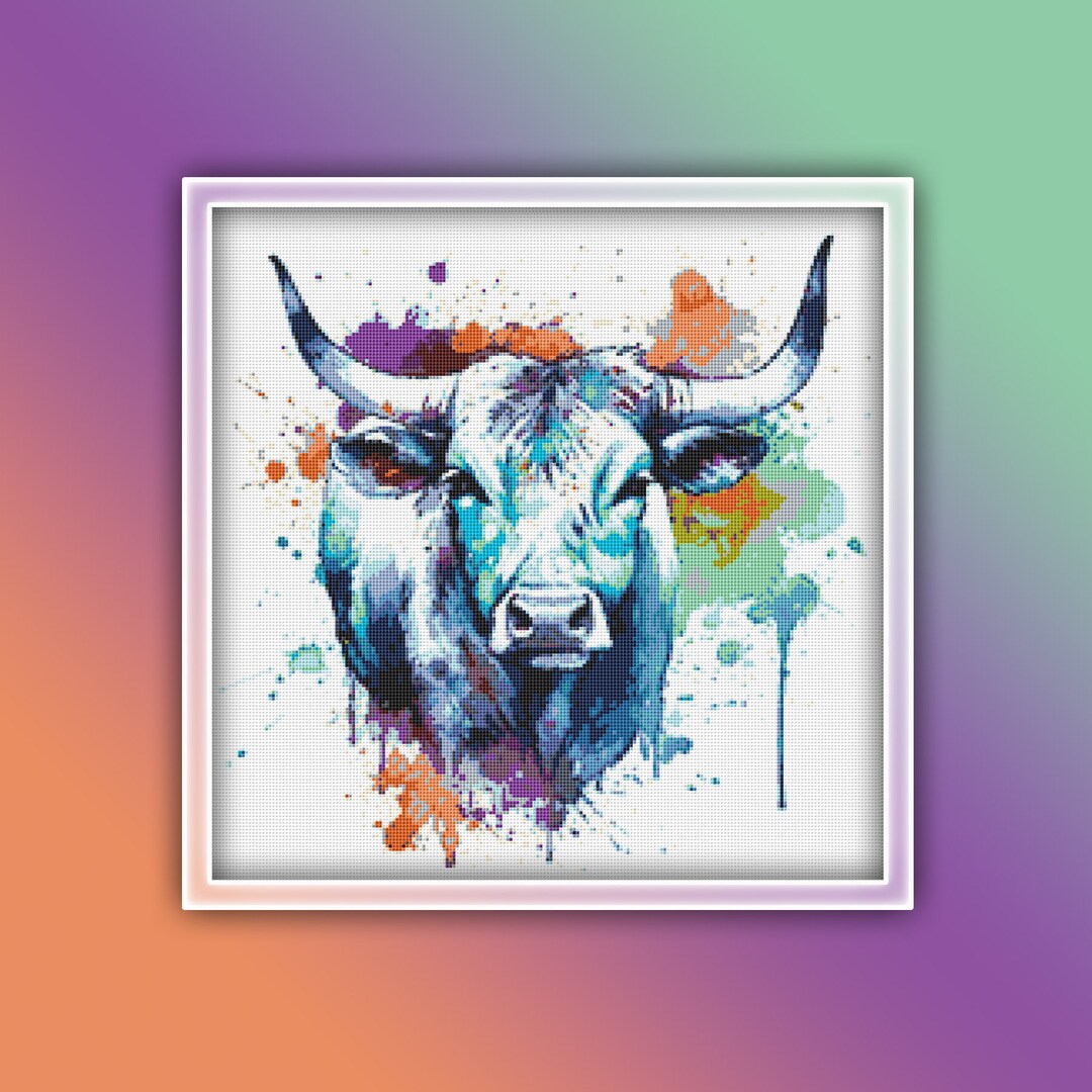 Nguni Cow Cross Stitch Pattern 1 Instant PDF Download - African Cow ...