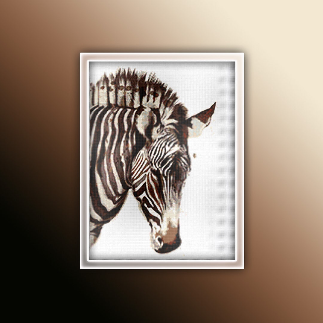 Zebra Cross Stitch Pattern 5 Instant PDF Download - Zebra Watercolor ...