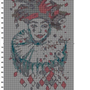 Harlequin Cross Stitch Pattern Instant PDF Download - Joker Woman ...