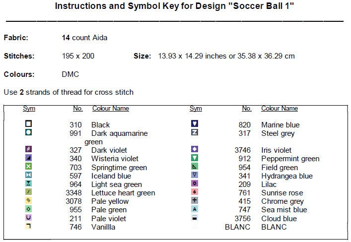 Soccer Ball Cross Stitch Pattern 1 Instant Download Instant PDF ...
