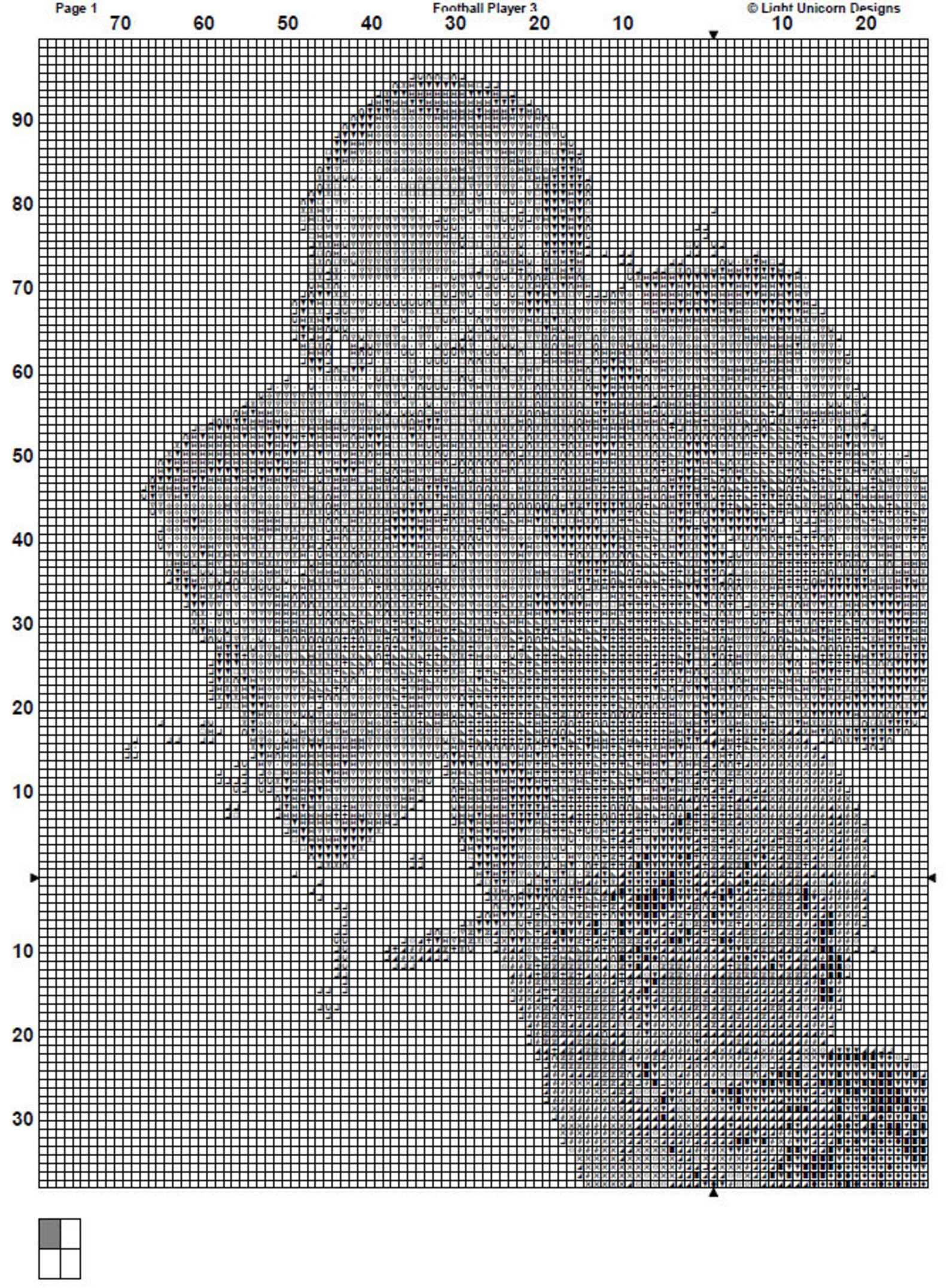 Football Player Cross Stitch Pattern 3 Instant Download Instant PDF ...