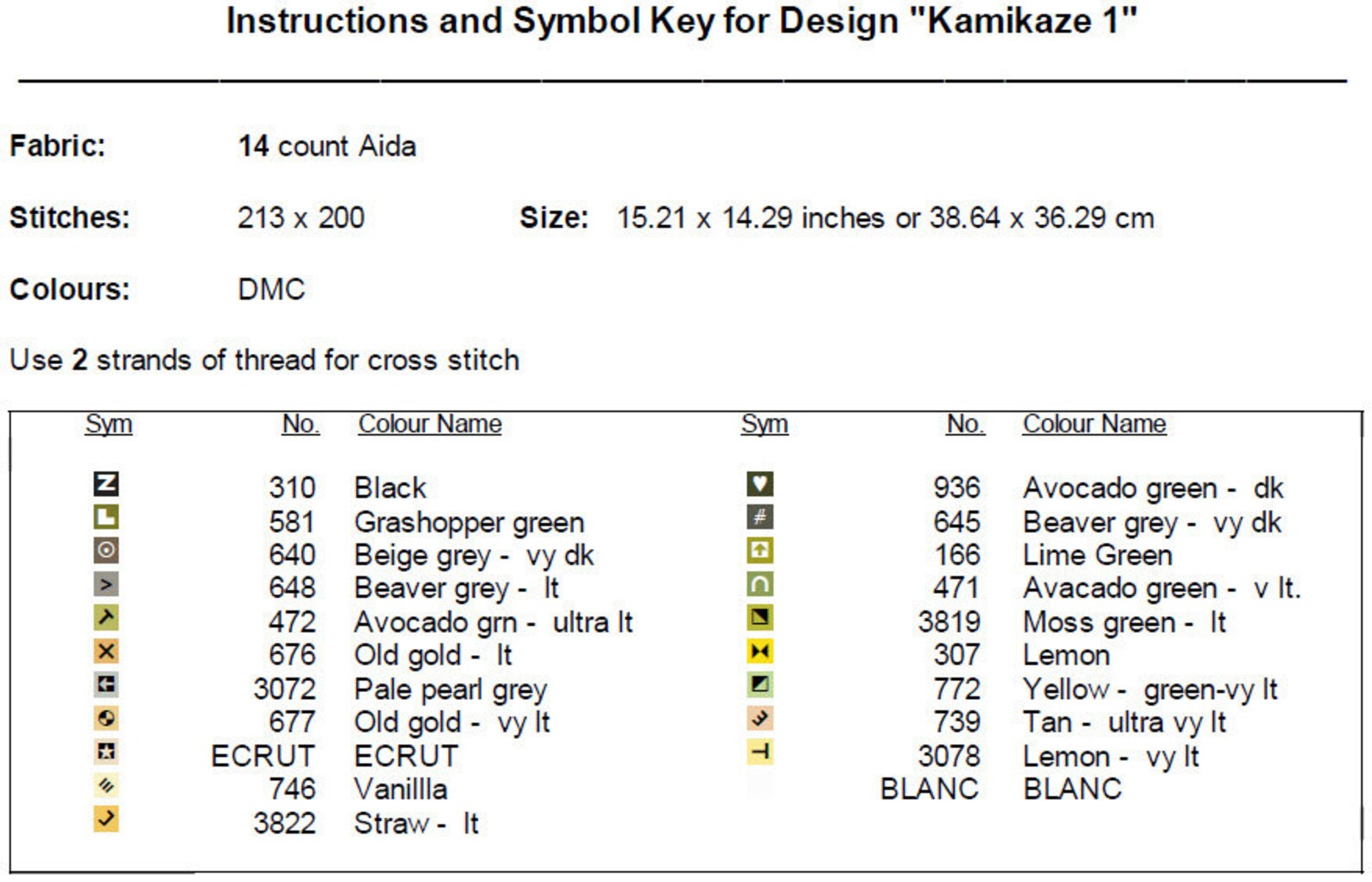 Kamikaze Cross Stitch Pattern 1 Instant PDF Download - Etsy