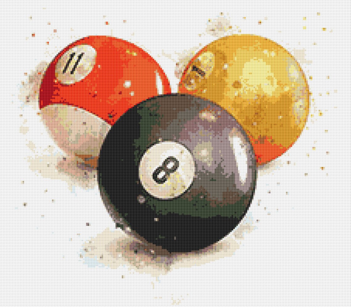 Pool Balls Cross Stitch Pattern Instant Download Instant PDF | Etsy
