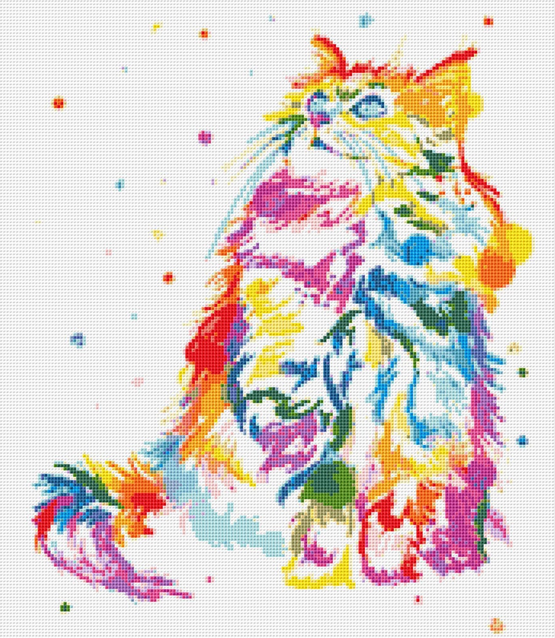 Rainbow Cat Cross Stitch Pattern 2 Instant PDF Download - Etsy